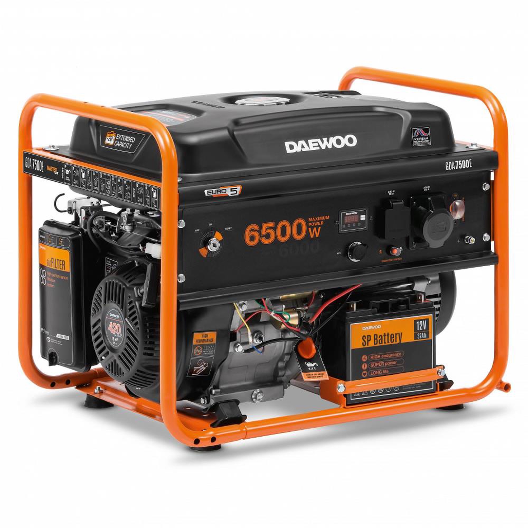 Generatorius Daewoo GDA 7500E, 6000 W - Senukai.lt