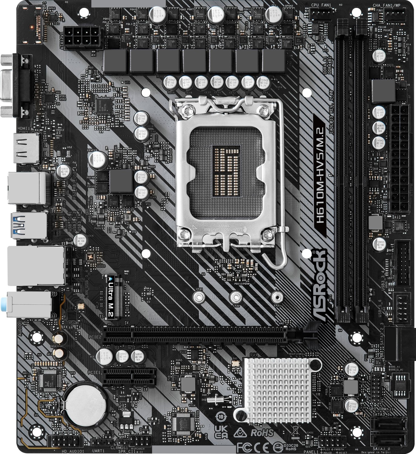 Pagrindinė plokštė ASRock H610M-HVS/M.2 R2.0 - 1a.lt
