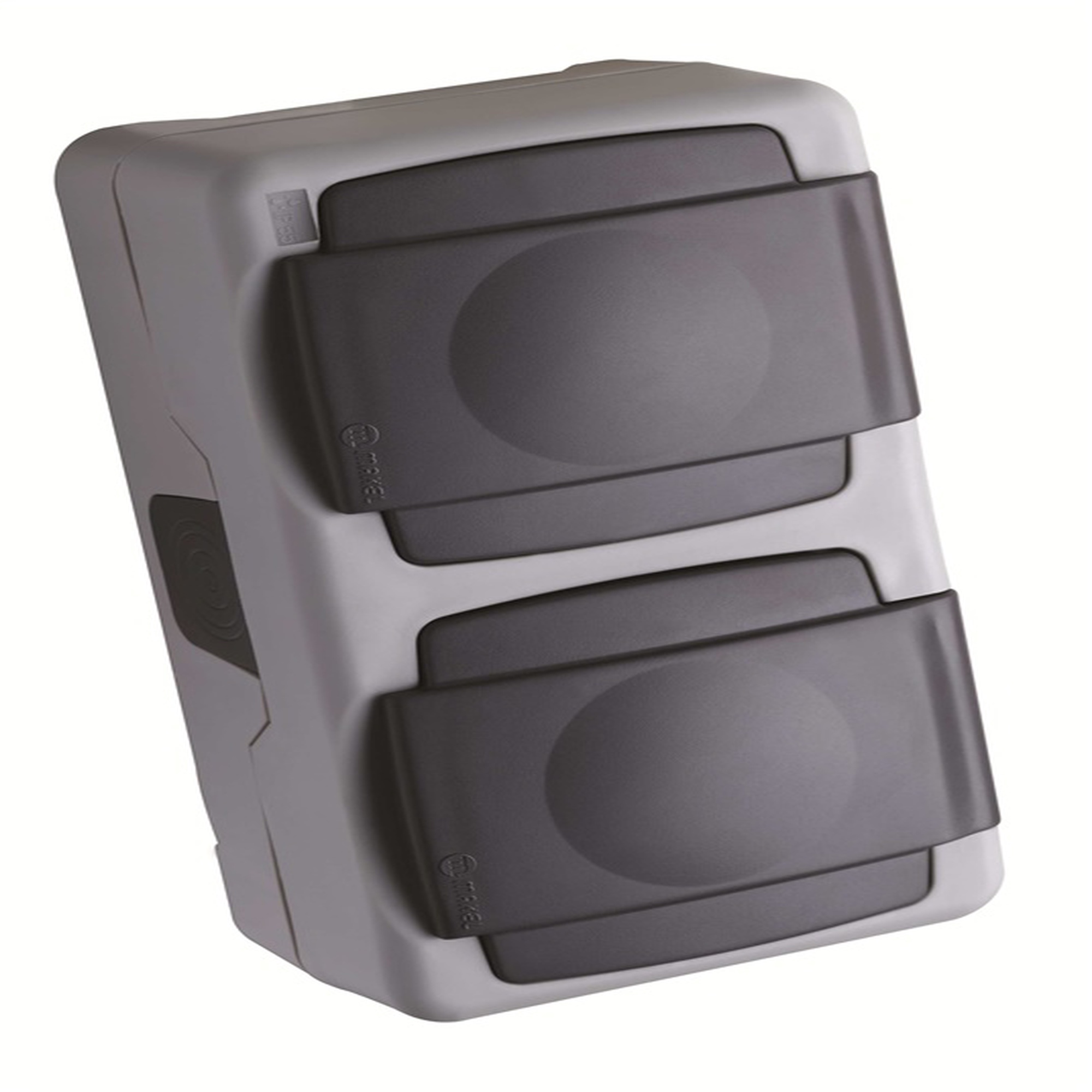 Kahekordne pistikupesa Makel 36064201, maandusega, IP55, hall - K-rauta