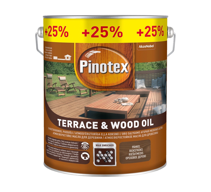 Terrassiõli Pinotex Terrace Oil, pähklipuud, 5 l - K-rauta