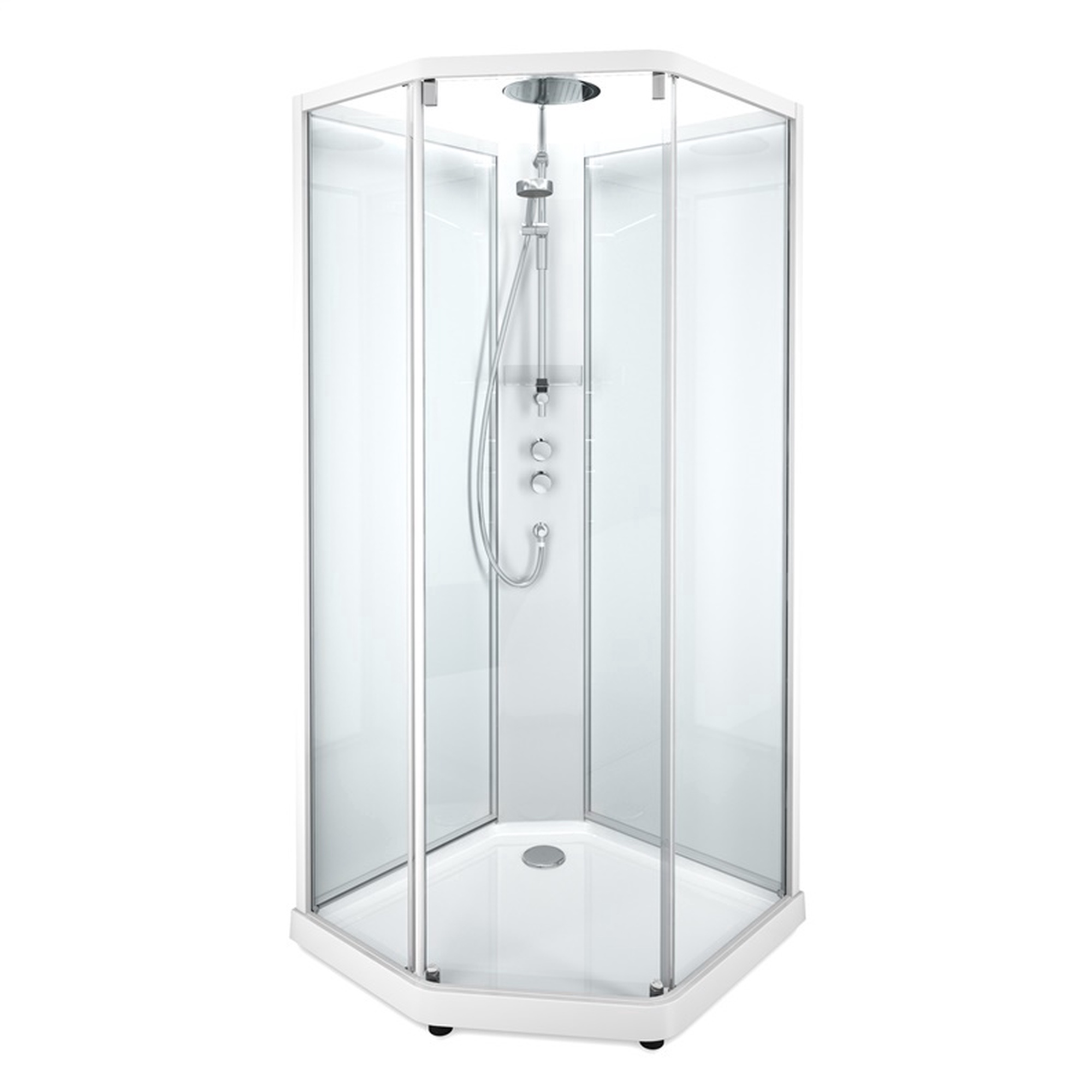 Dušo kabina Ido Showerama 10-5 Comfort, pusapvalė, 90 cm x 90 cm x 215 ...