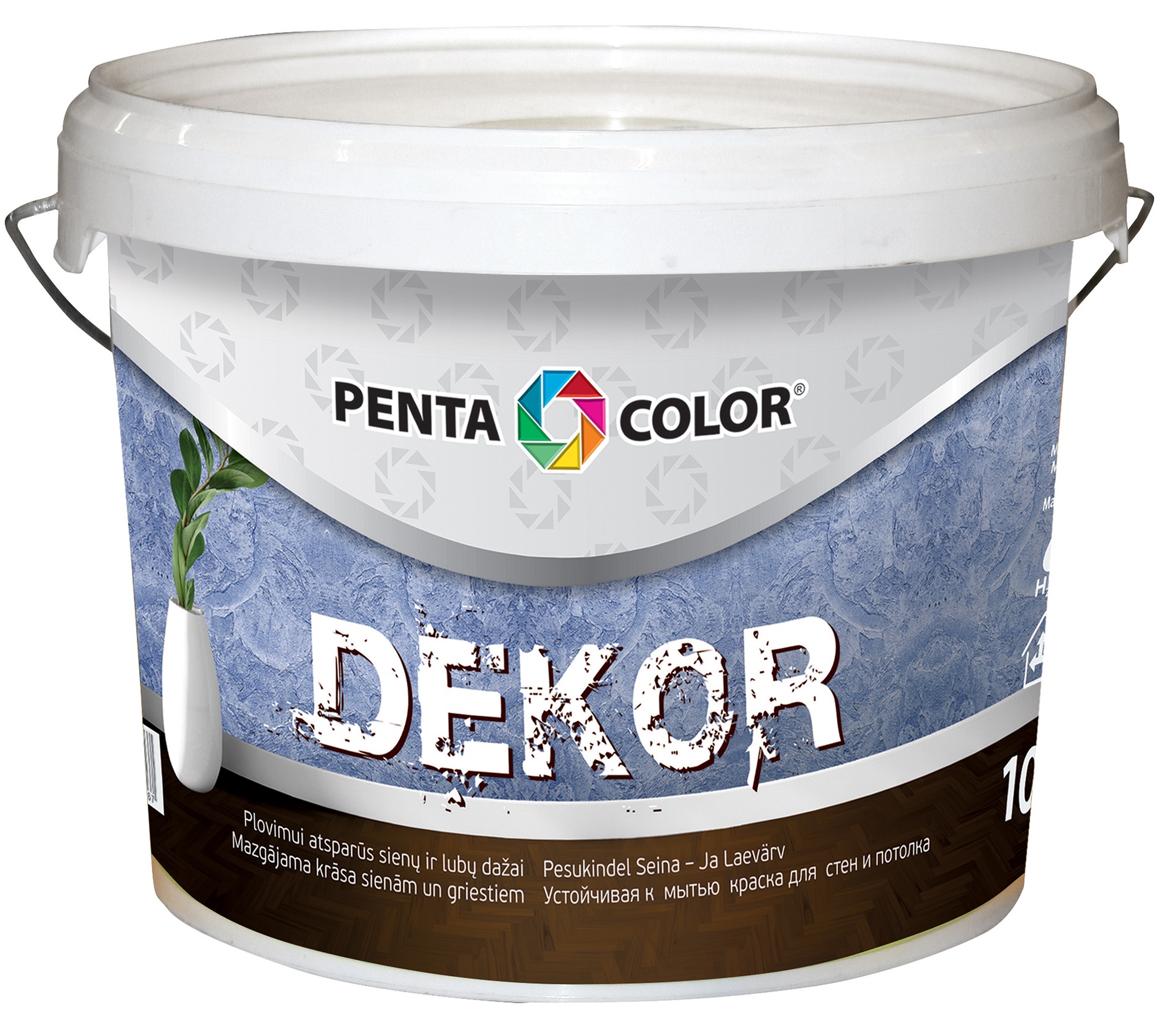 Dispersiniai faktūriniai dažai Pentacolor Decor, balta, 10 l - Senukai.lt