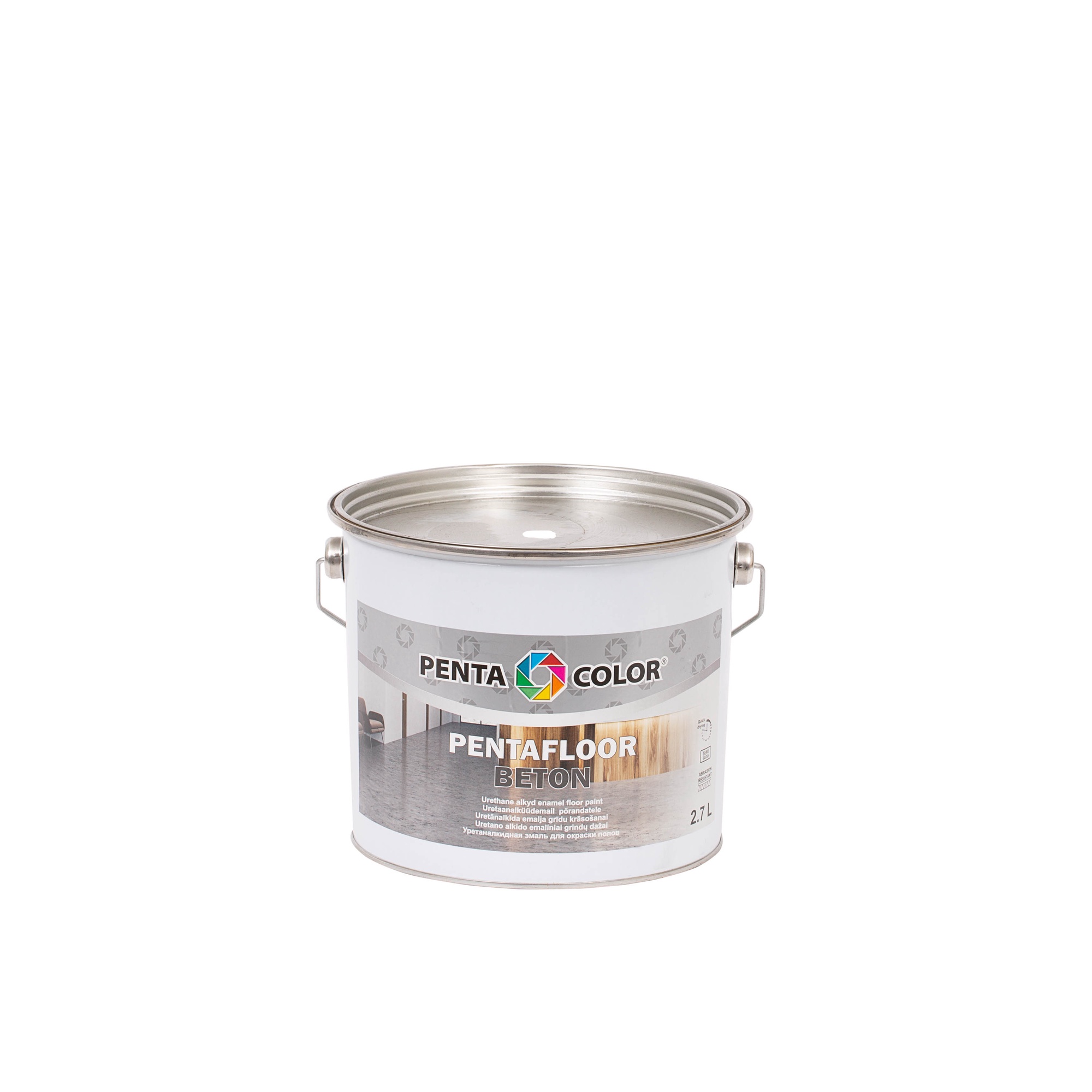 Grindų dažai Pentacolor Pentafloor Beton, pilka, 2.7 l - 1a.lt
