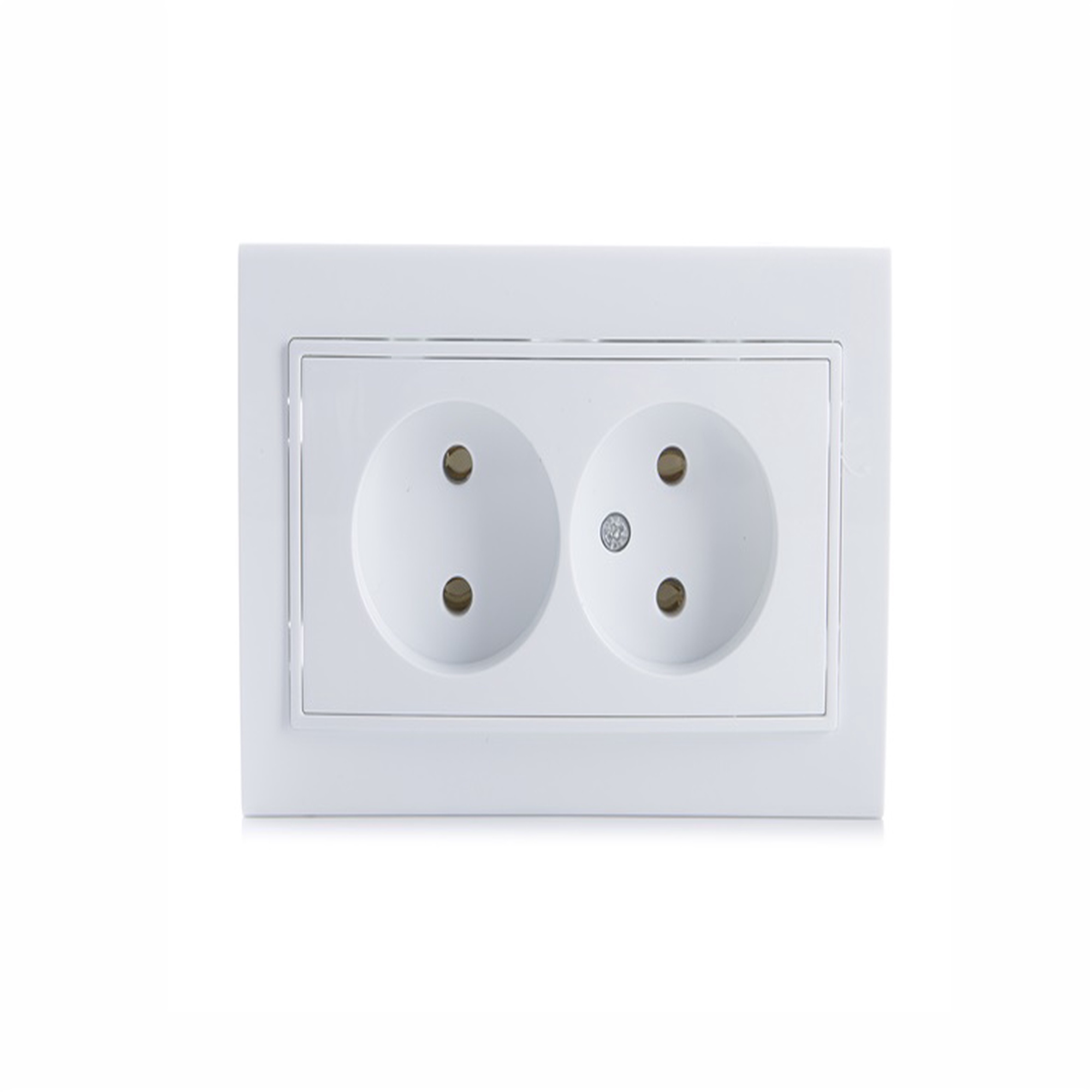 Dubultā kontaktligzda Okko Goda 9209-56, rozete bez zemējuma, balta ...